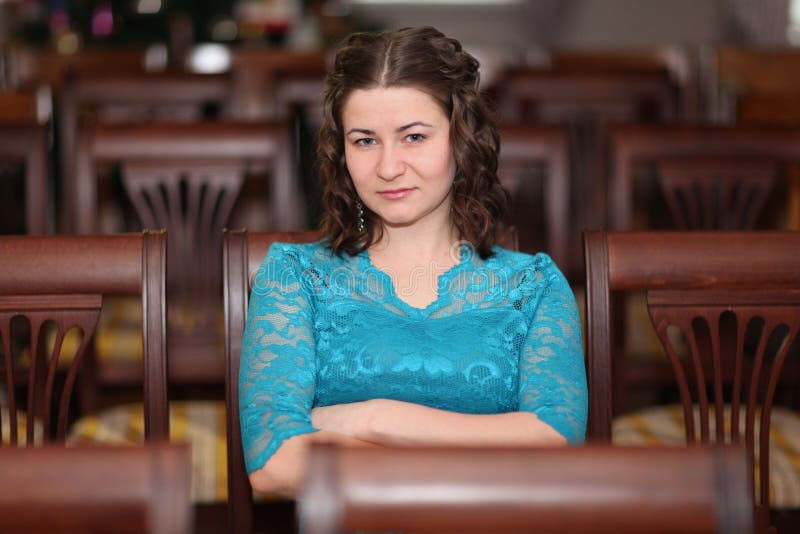 Beautiful woman in hall stock photo. Image of angry, beautiful - 64419158