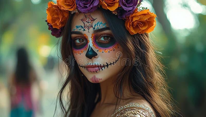 Beautiful Woman in Halloween Costume Smiling at Camera Generated by AI ...