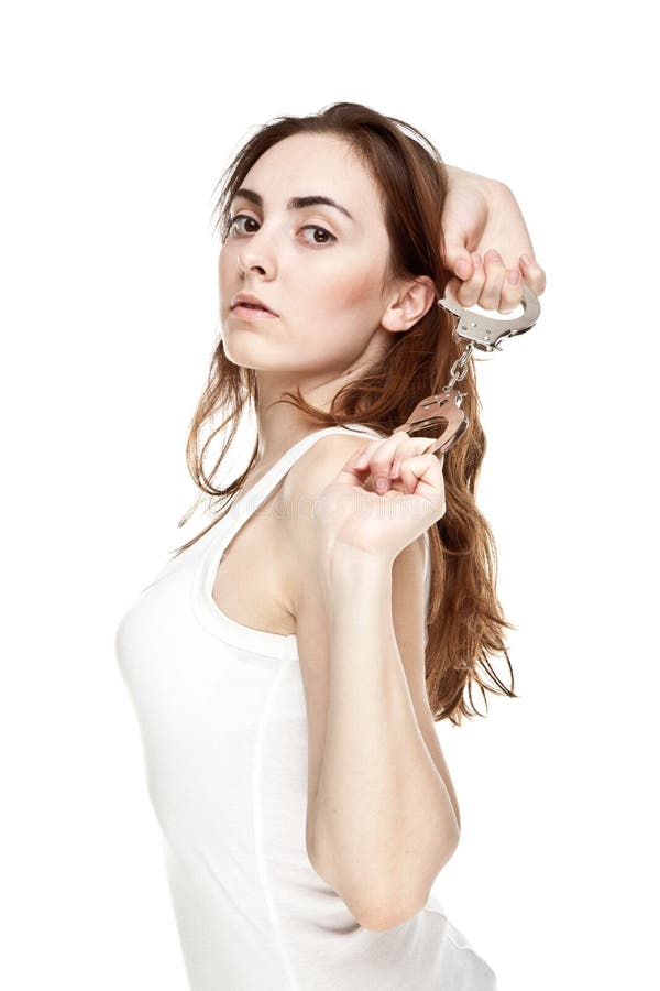 Beautiful Woman with Handcuffs Isolated Stock Image - Image of human ... Beautiful Woman with Handcuffs Isolated Stock Image - Image of human ...