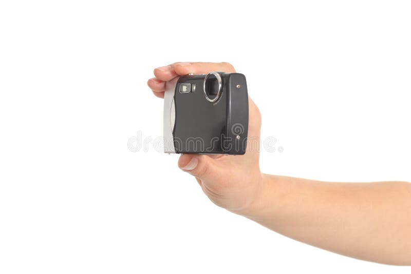 Beautiful Woman Hands Holding a Compact Camera Stock Photo - Image of ...