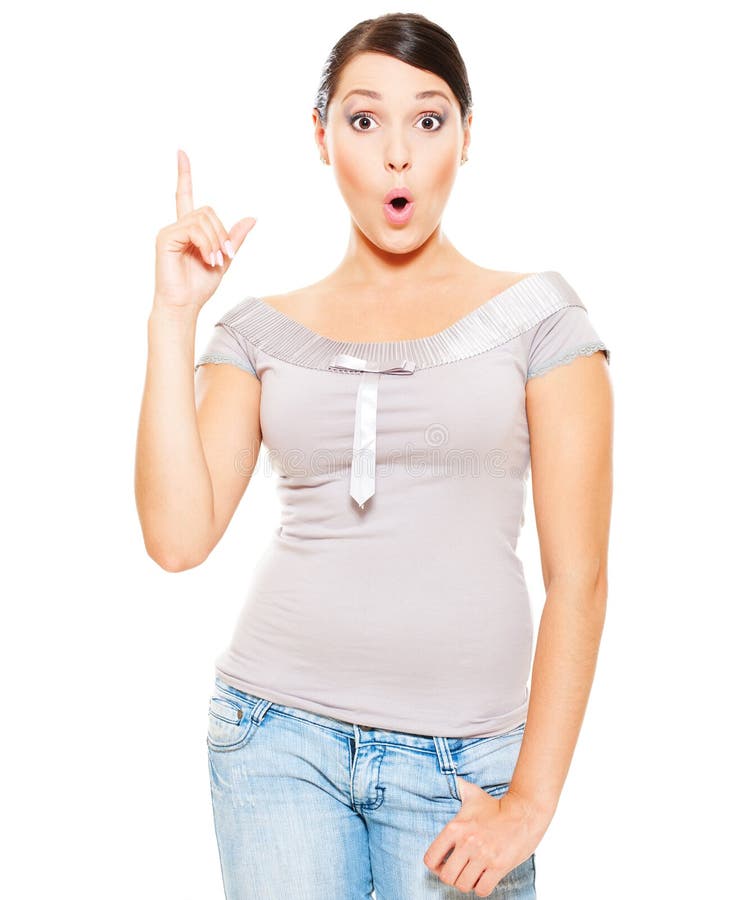 Flabbergasted woman stock image. Image of real, blue - 35785931