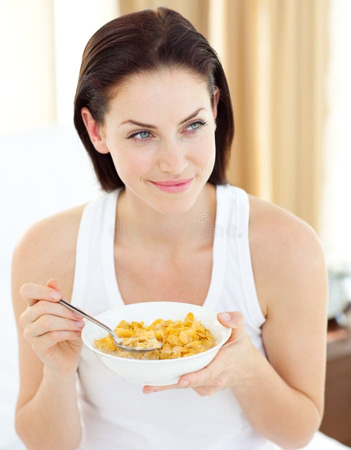 Woman having breakfast stock image. Image of interior - 17099537