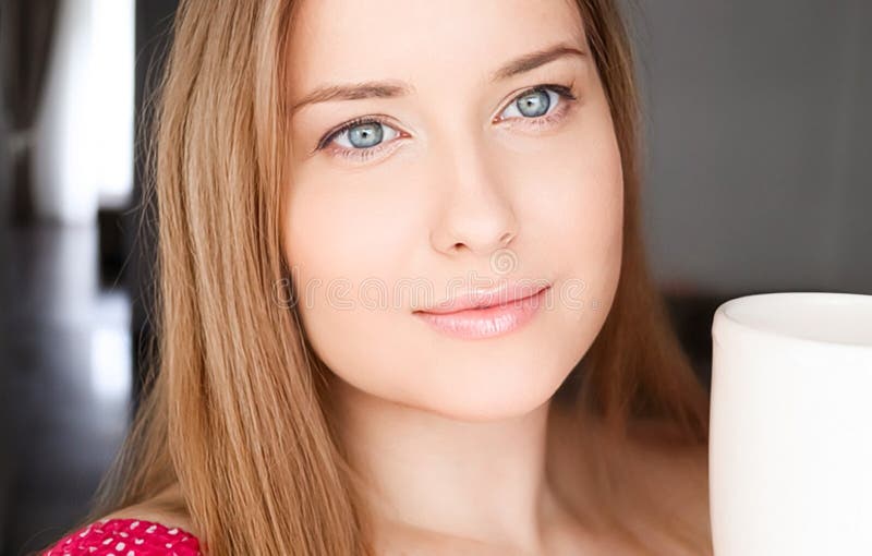 Beautiful Woman Having a Cup of Tea in the Morning at Home Stock Photo ...