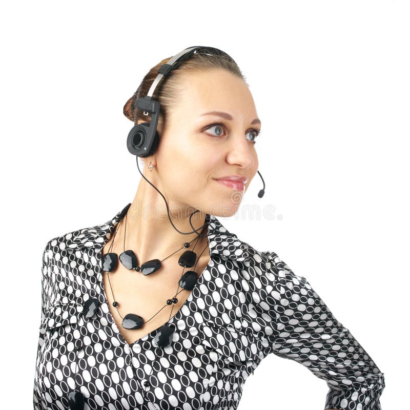 Beautiful Woman with Headset Stock Image - Image of headset, modern ...