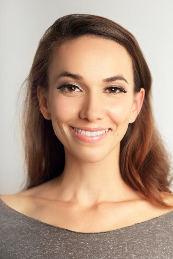 Woman headshot stock image. Image of casual, nature, green - 97055153