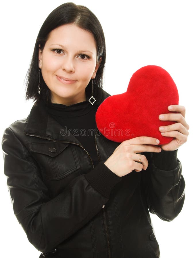 Beautiful Woman with a Heart Stock Photo - Image of expression, happy ...