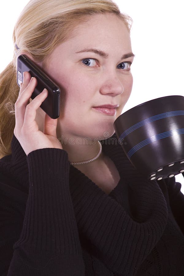 Beautiful Woman on Her Phone Stock Image - Image of life, beauty: 13399349