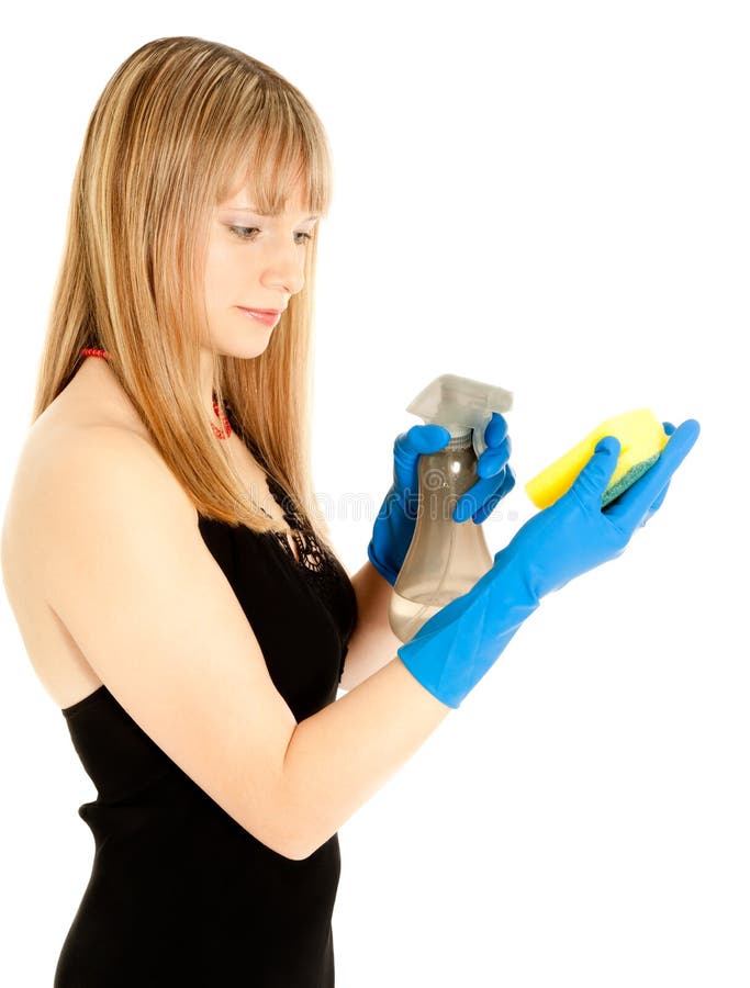 Beautiful Woman Holding Sponge Stock Image - Image of fashion, female ...