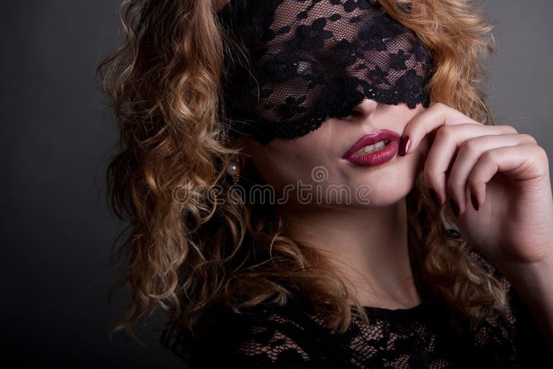 Beautiful Woman With Lace Mask Picture. Image: 18355573