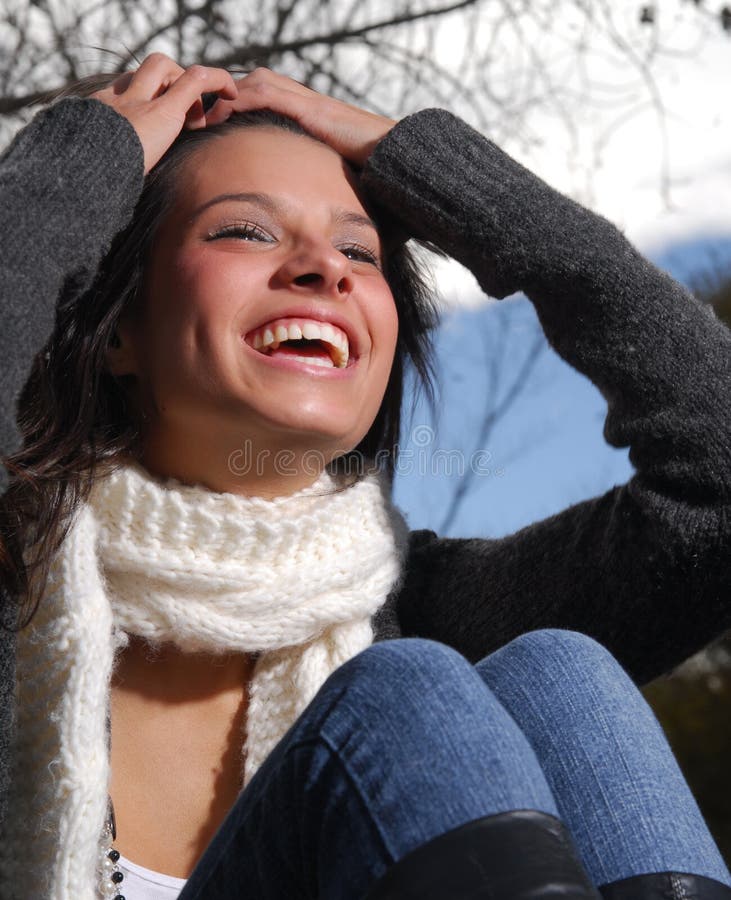 Beautiful Woman Laughing stock image. Image of smiling - 9887735