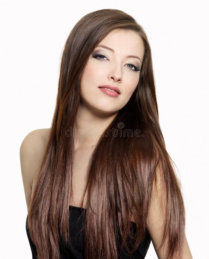 Beautiful Woman With Long Hair Stock Image Image Of Smiling Fresh