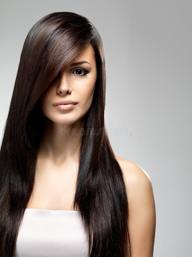 Woman with Long Straight Hair Stock Photo - Image of excellent ...