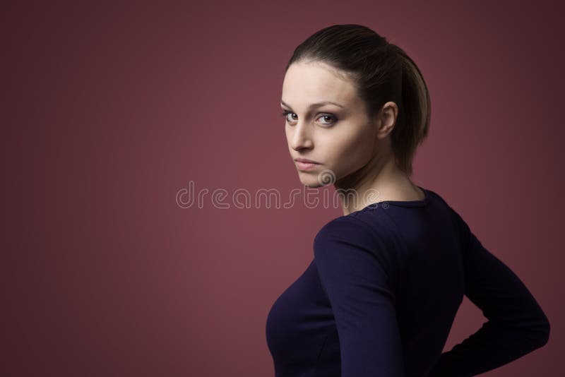 Beautiful Woman Looking Back Stock Image - Image of posing, attractive ...