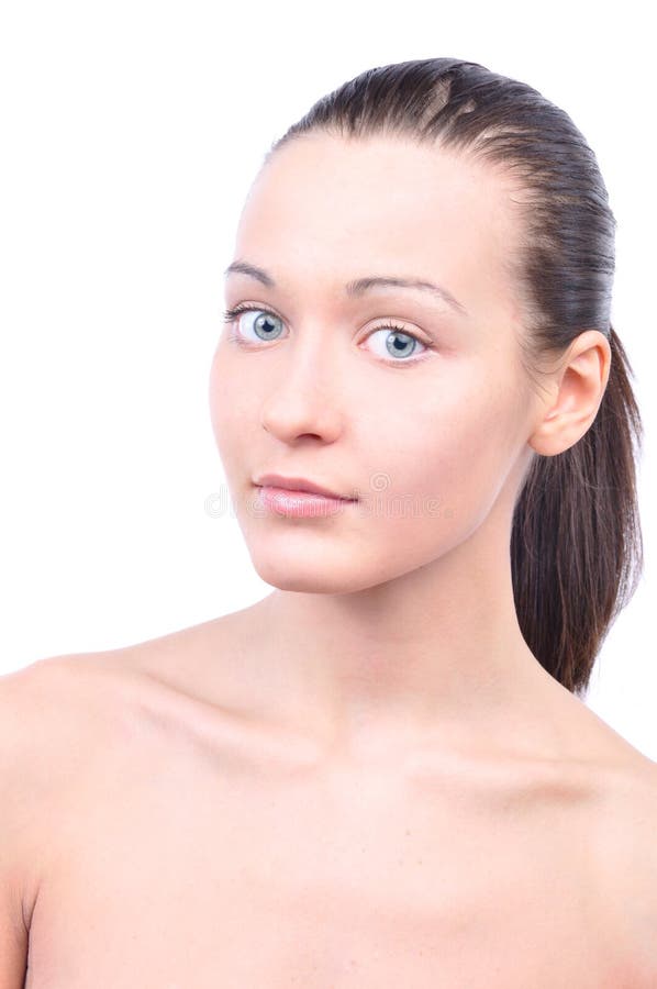 Beautiful Woman Looking at Camera Stock Photo - Image of calm, cute ...