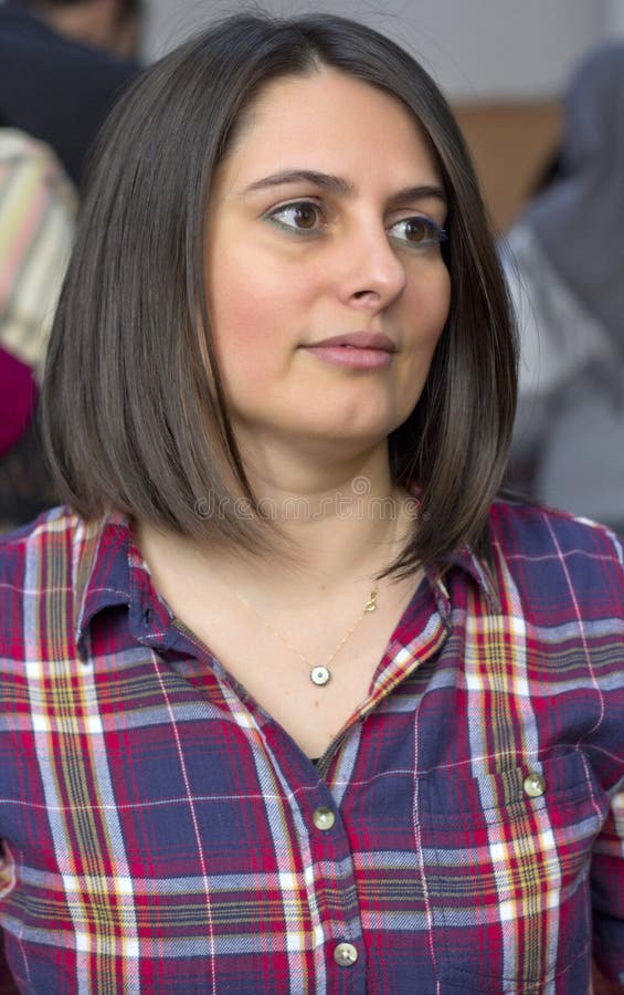 Beautiful Woman is Looking at Camera Stock Image - Image of charming ...