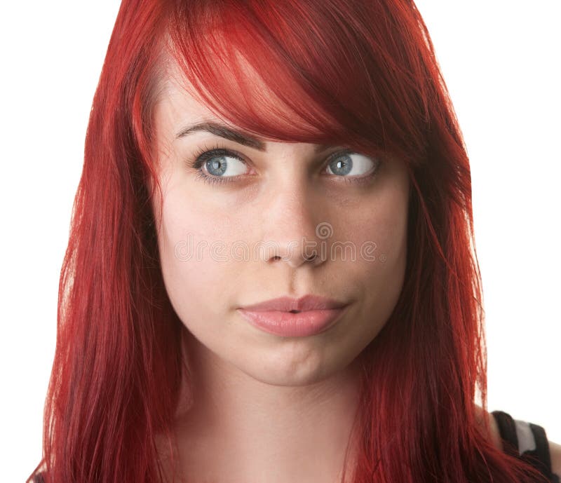 Beautiful Woman Looking Over Stock Photo - Image of alone, staring ...