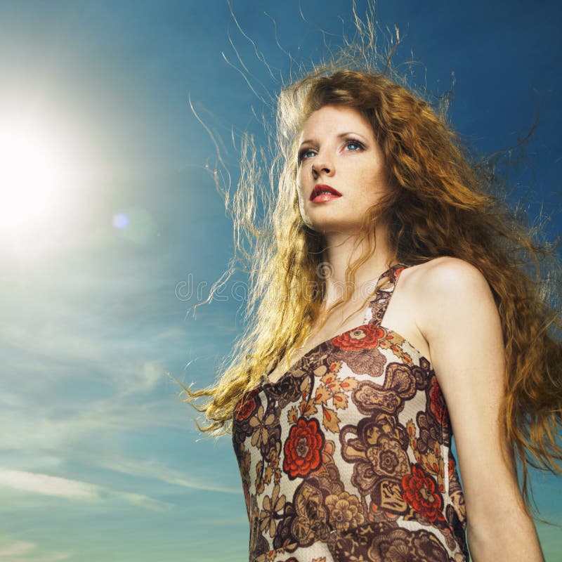 Beautiful Woman with Magnificent Hair Stock Photo - Image of excitement ...