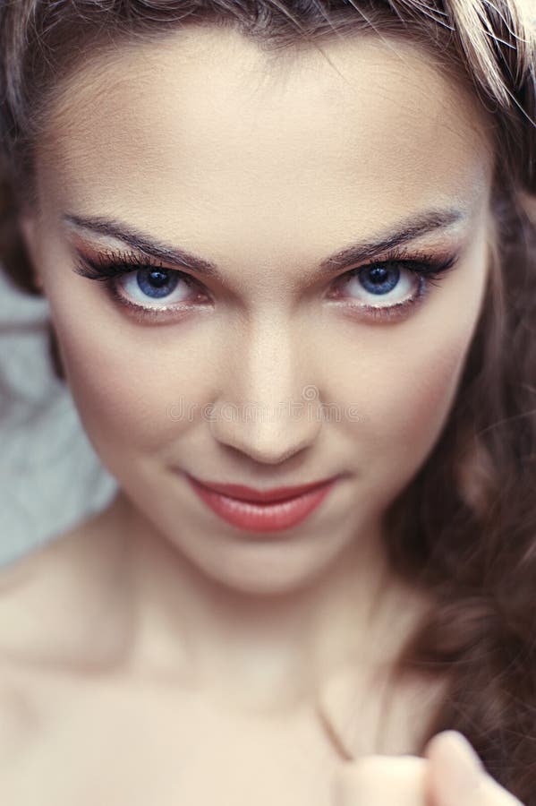 Beautiful Woman with Make Up Stock Image - Image of natural, headshot ...