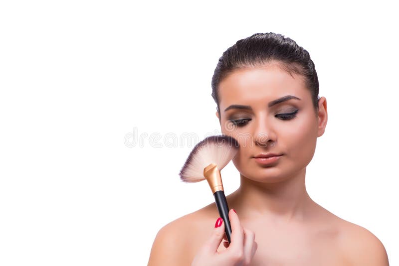 The Beautiful Woman during Make-up Cosmetics Session Stock Photo ...