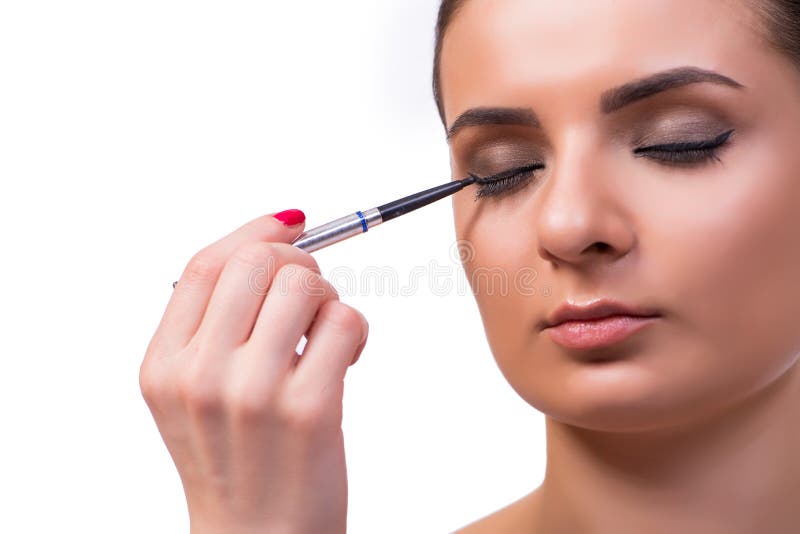 The Beautiful Woman during Make-up Cosmetics Session Stock Image ...