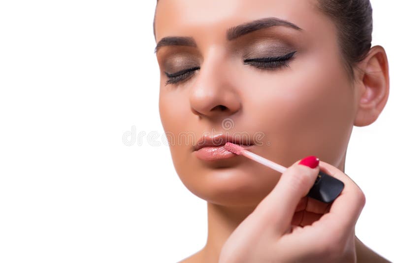 The Beautiful Woman during Make-up Cosmetics Session Stock Image ...