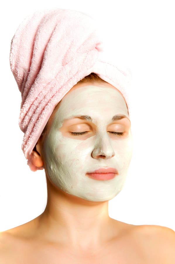 Beautiful woman with mask stock image. Image of moisture - 5273029