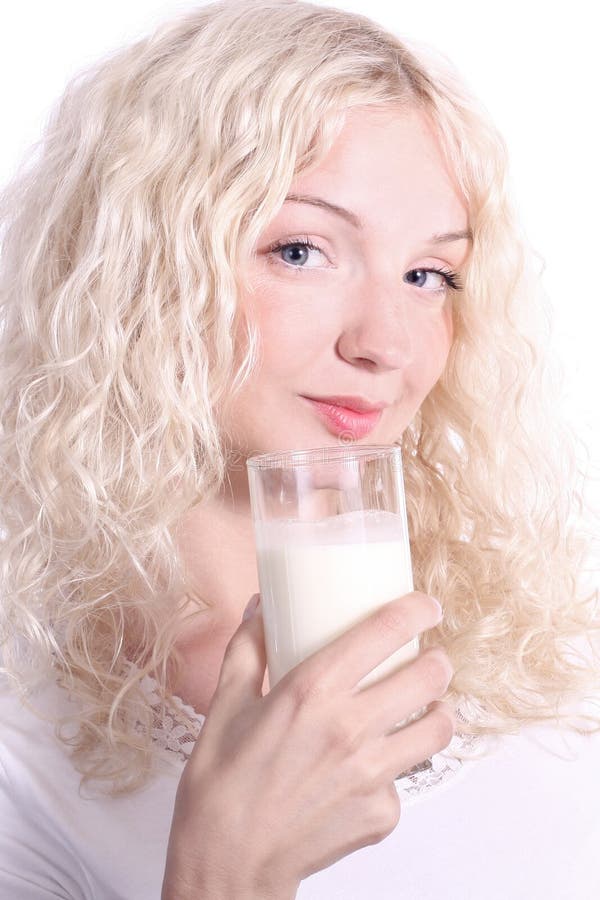 Beautiful woman with milk stock image. Image of nutrition - 11973925