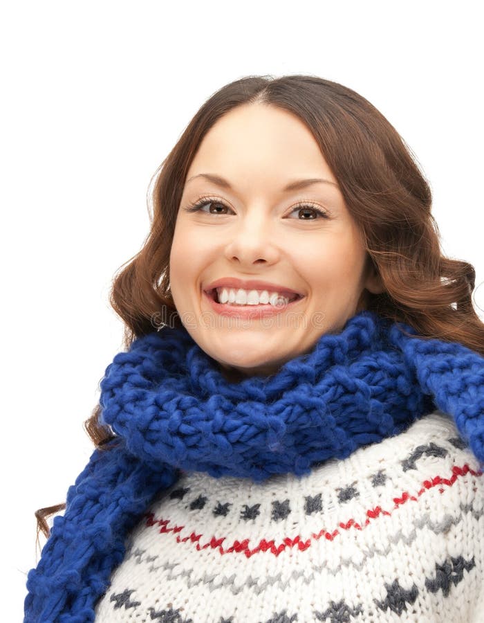 Beautiful woman in muffler stock image. Image of face - 40189165