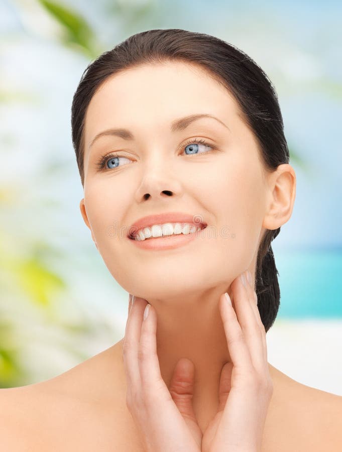 Beautiful woman on nature stock photo. Image of female - 38012894