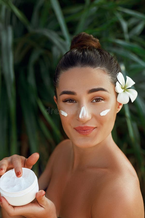 Beautiful Woman With Nature Makeup Beauty Portrait Of Female Face With