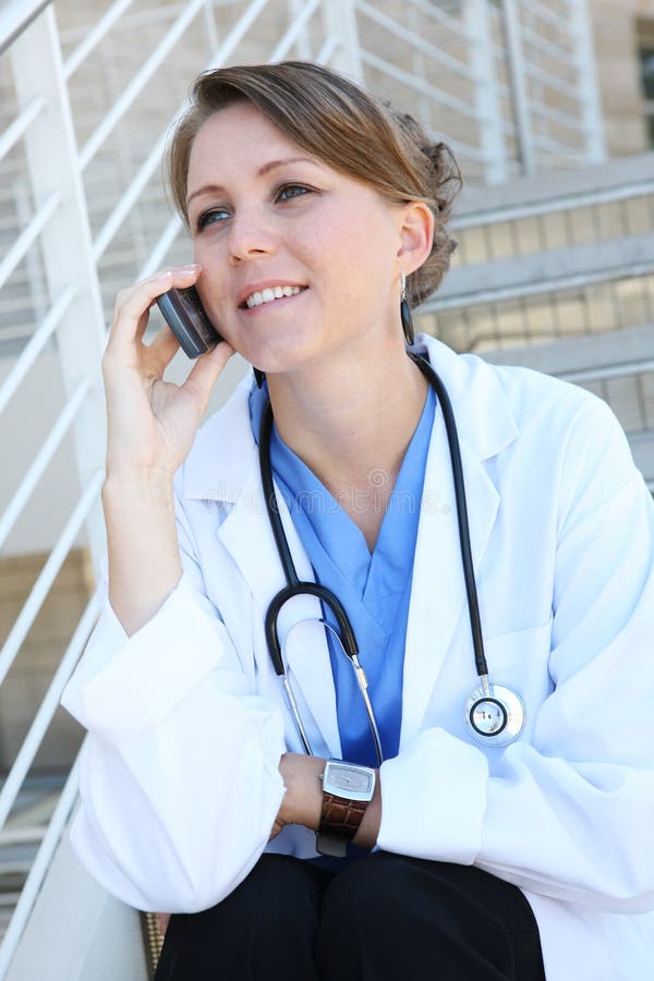 Beautiful Woman Nurse Hospital Stairs Stock Photos - Free & Royalty ...