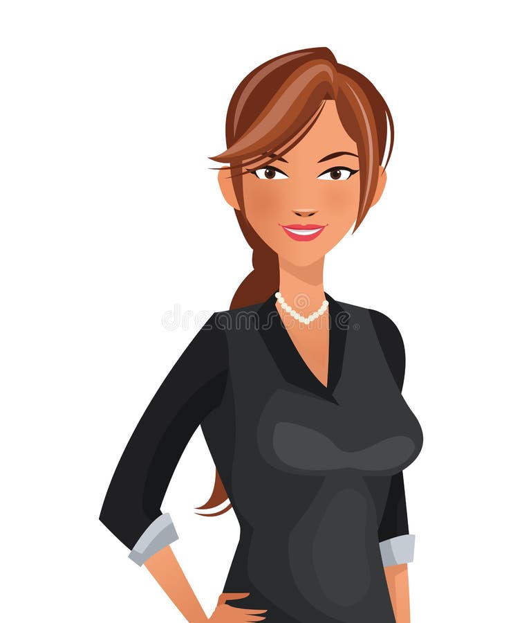 Beautiful Woman Office Work Employee Manager Stock Vector ...