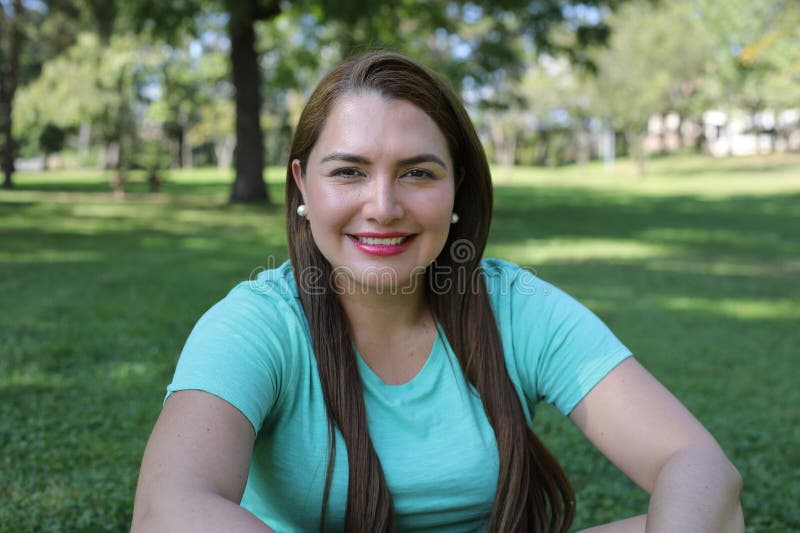 Beautiful Woman in the Park Stock Photo - Image of beauty, carefree ...