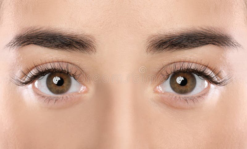 Beautiful Woman with Perfect Eyebrows, Closeup Stock Image - Image of ...