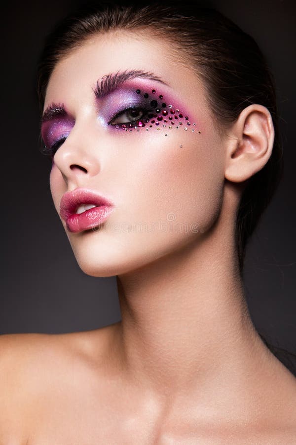 Pink Make Up Powder on White Background Stock Photo - Image of makeuup ...