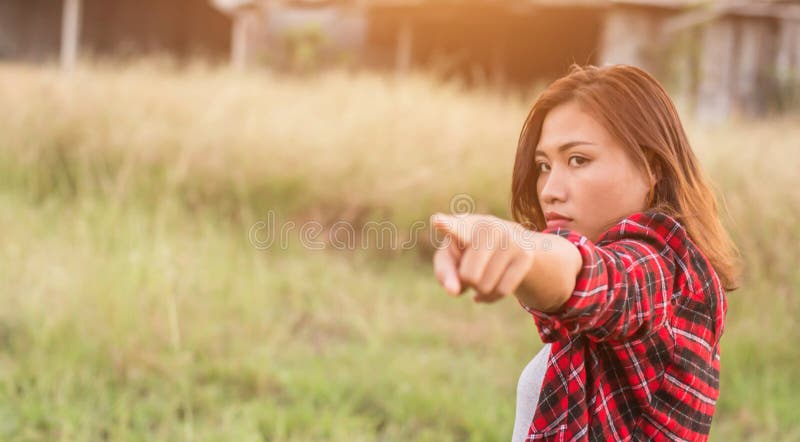 Beautiful Woman Pointing To the Camera Stock Photo - Image of bright ...