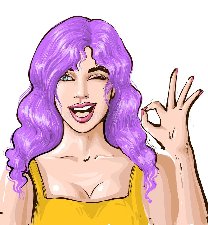 Vector Ok Pop Art Woman Stock Illustrations 206 Vector Ok Pop Art