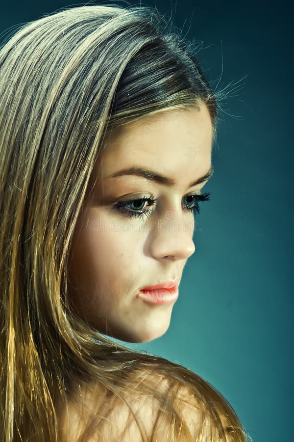 Beautiful woman portrait stock photo. Image of lips, modern - 7964828