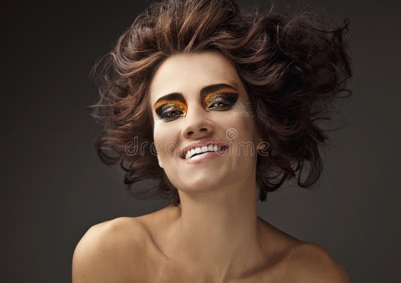 Beautiful Woman Pose in Studio. Stock Image - Image of cosmetics ...