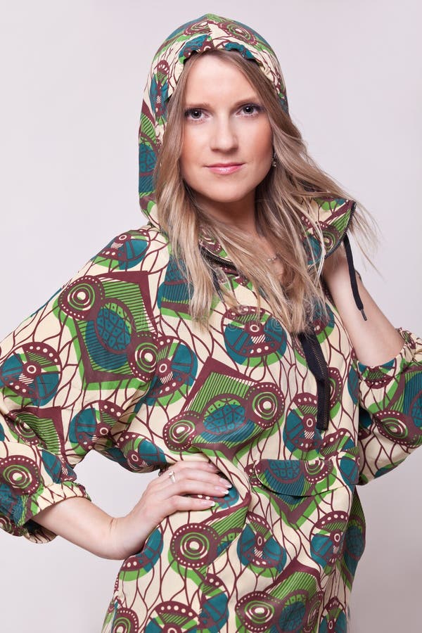 Beautiful Woman Posing in Bright Clothing Stock Photo - Image of person ...