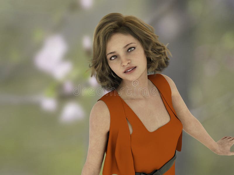 Beautiful Woman Posing Person in the Image is Computer Generated by 3D ...