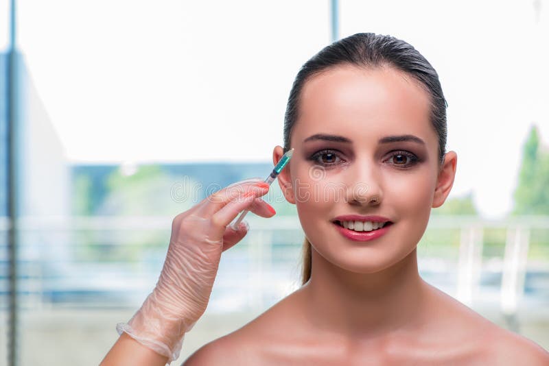 The Beautiful Woman Preparing for Botox Injection Stock Photo - Image ...