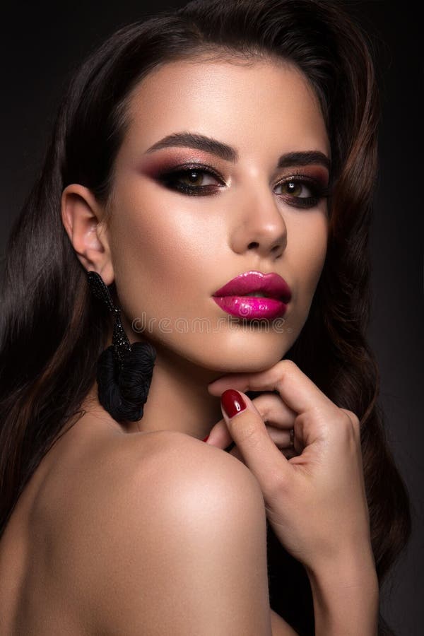 Beautiful Woman with Professional Make Up Stock Image - Image of ...