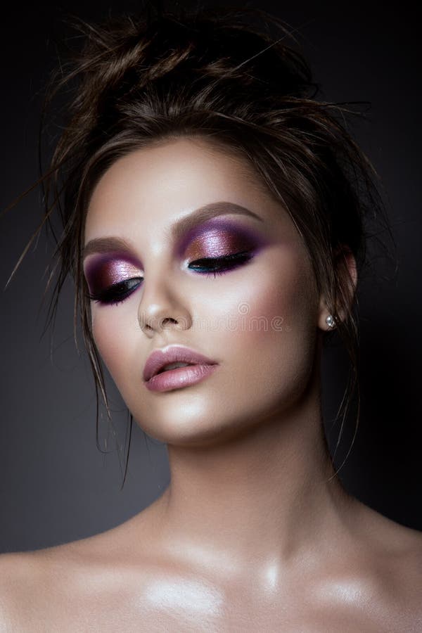 Beautiful Woman with Professional Make Up Stock Image - Image of color ...