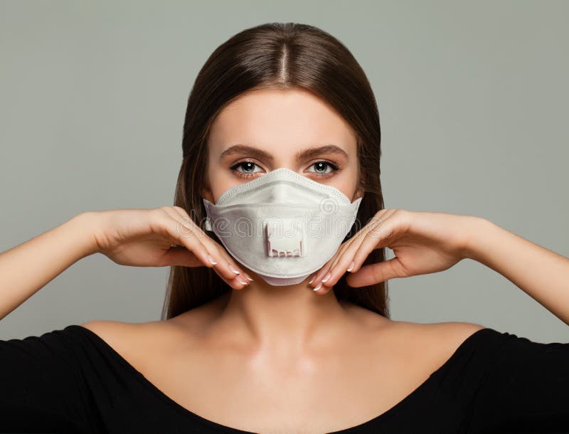 Beautiful Woman in Protective Mask Stock Image - Image of epidemic ...