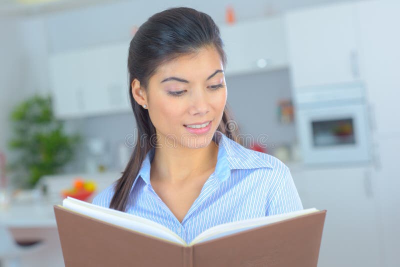 Beautiful Woman Reading Book Stock Photo - Image of comfortable ...