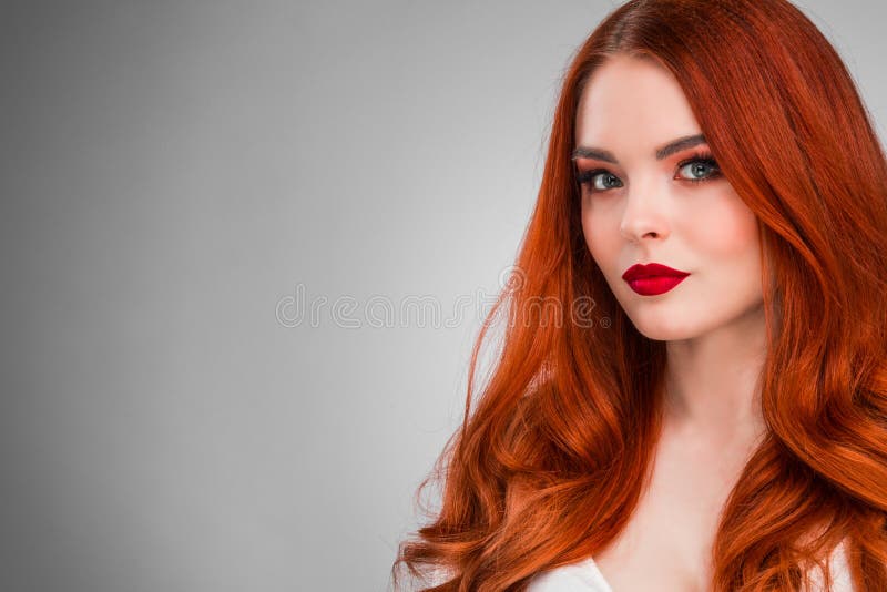 Beautiful Woman with Red Hair Stock Image - Image of fashion, haircare ...