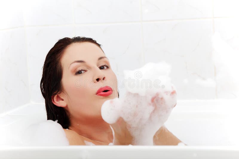Woman Taking Bath Lot Foam Stock Photos - Free & Royalty-Free Stock ...