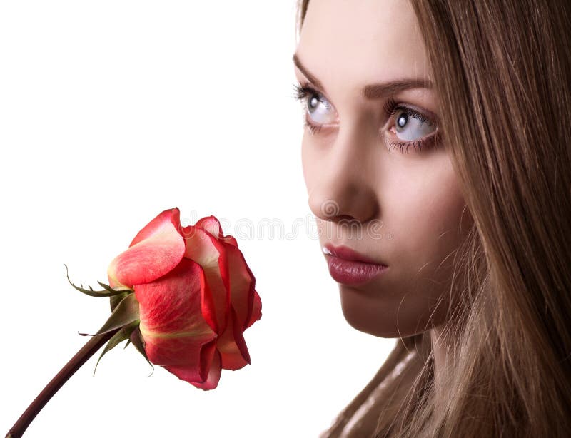 Beautiful woman with rose stock photo. Image of sensuality - 18281242