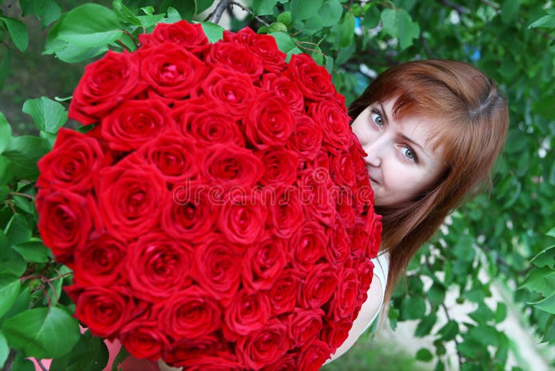 Beautiful woman with roses stock image. Image of clear - 31918523